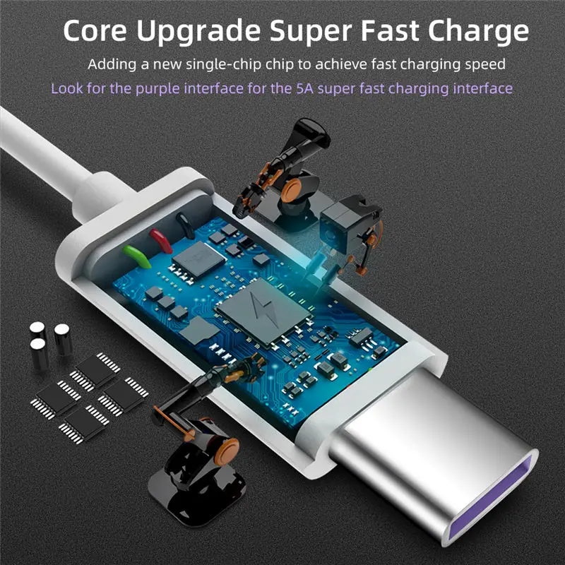 5A USB C кабель супер быстрая зарядка для huawei mate 30 P30 Lite Xiaomi Mi 9 usb type C кабель ...