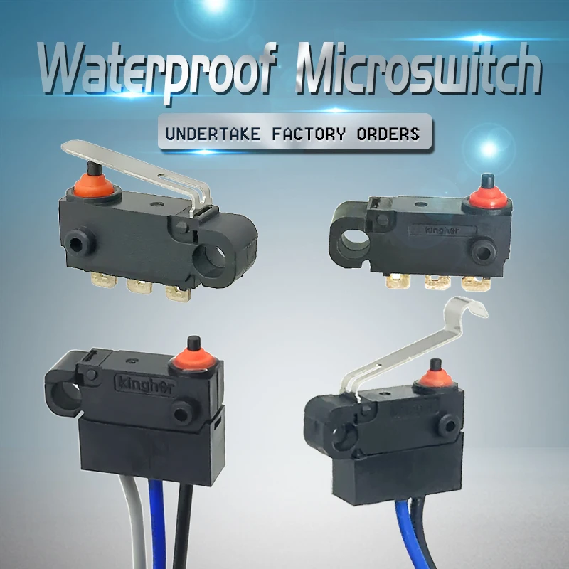 Small Microswitch Waterproof 18.5mm With Screw Hole, Sealed Lead Button ...