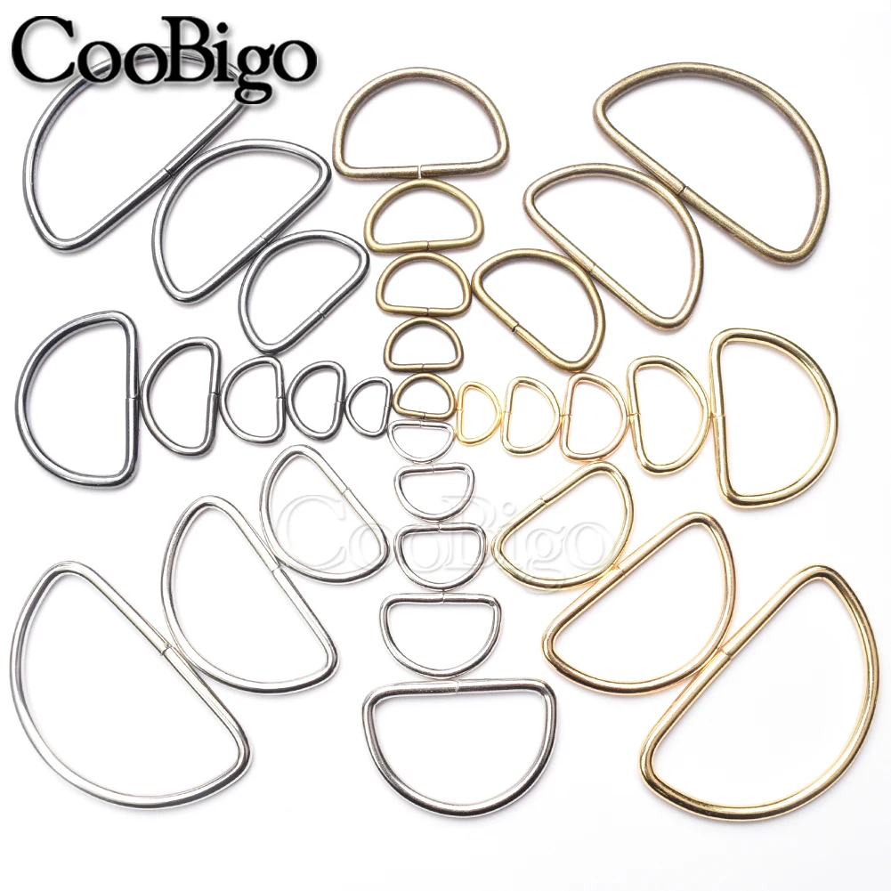 100pcs Metal D Rings Half Circle Ring Buckle Hardware for Shoulder Bag ...