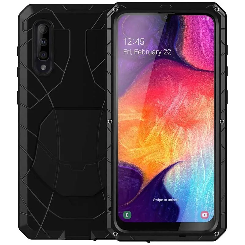 Case for Samsung Galaxy A50 Armor Aluminum Alloy Metal Cover Silicone ...