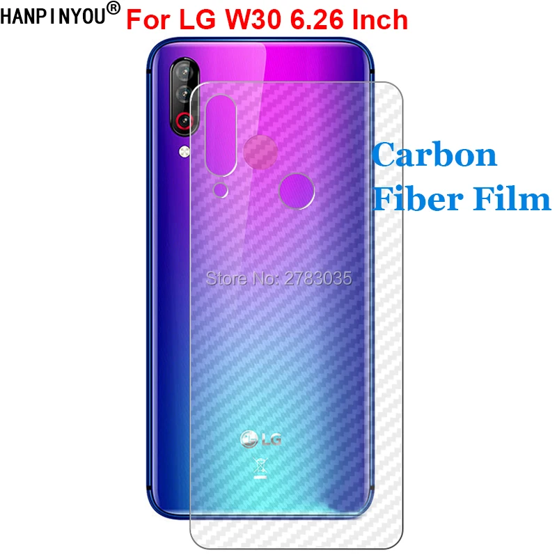For LG W30 6.26" 3D Anti fingerprint Carbon Fiber Back Skin Film Rear ...