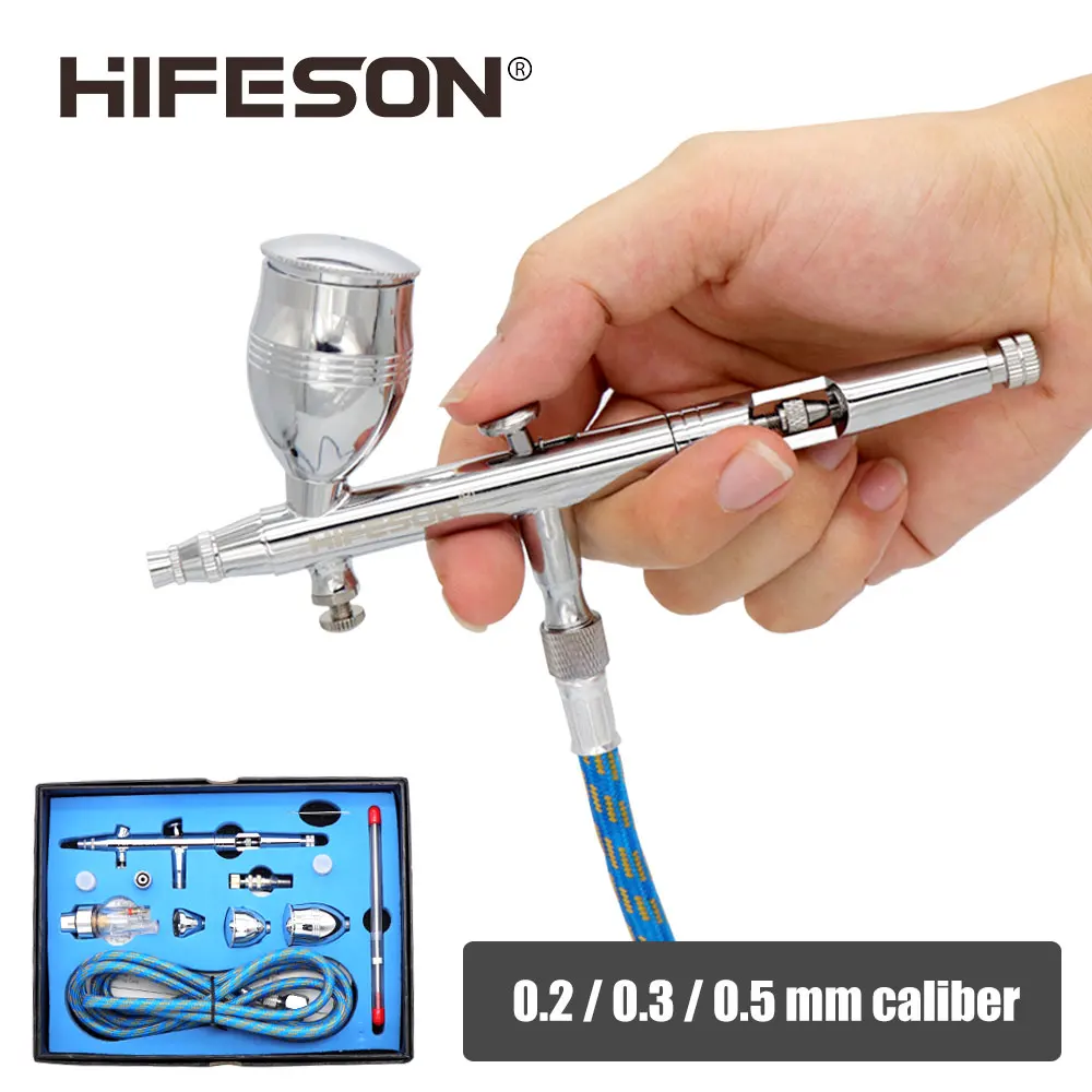 Tools Mini Dual-Action Airbrush Kit Set 0.2/0.3/0.5mm For Art Craft ...