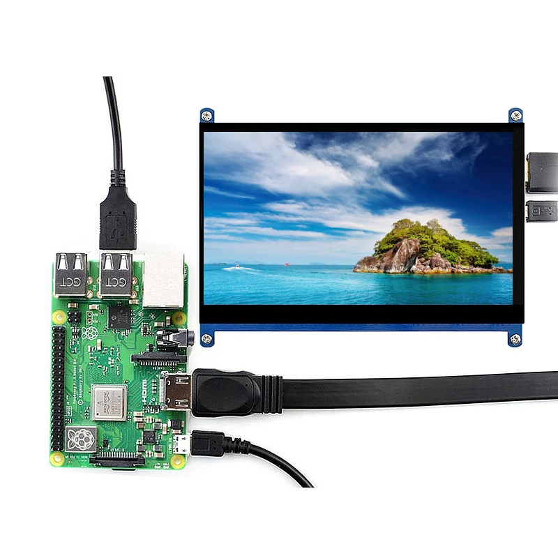7 Inch Touch Screen 1024x600 Resolution LCD Display HDMI TFT Monitors Compatible for Raspberry ...