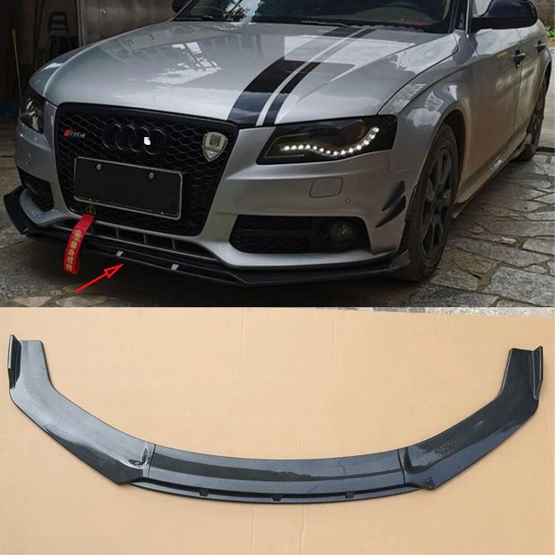 For 4PCS Universal CAR Front Lip Diffuser Audi A3 S3 A4 S4 Q3 PU ...