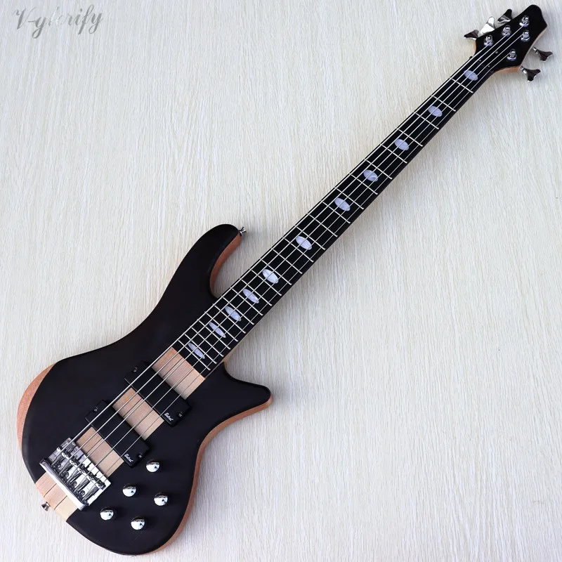high quality okoume wood 5 string active through neck electric bass ...