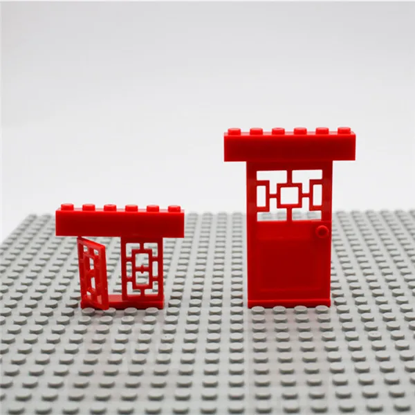 Door And Windows Set House MOC DIY Brick Accessories Parts Grey Green ...