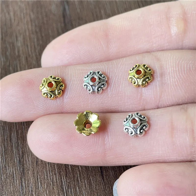 7mm-Bead-Cap-Torus-Gasket-Ethnic-Style-Beaded-Bracelet-Necklace-Jewelry ...