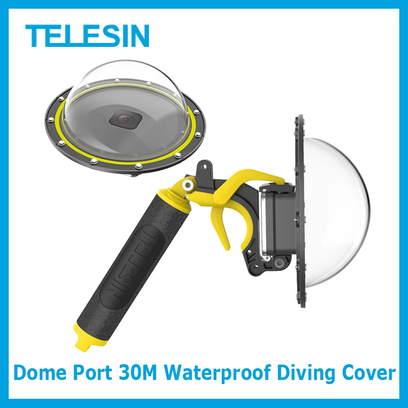 TELESIN 6'' Dome Port 30M Waterproof Case Housing for GoPro Hero 10 ...