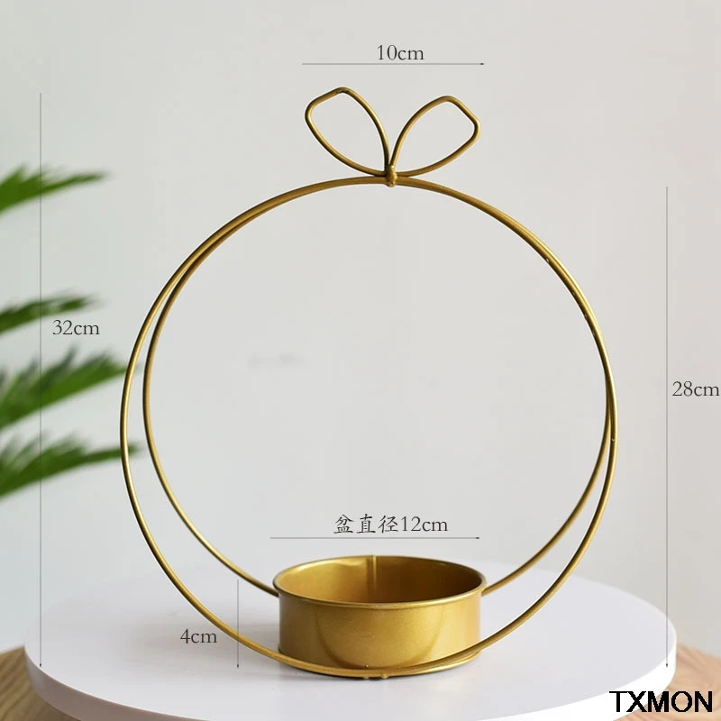 Металлическая корзина для цветов Любовь позолоченный Геометрическая ...