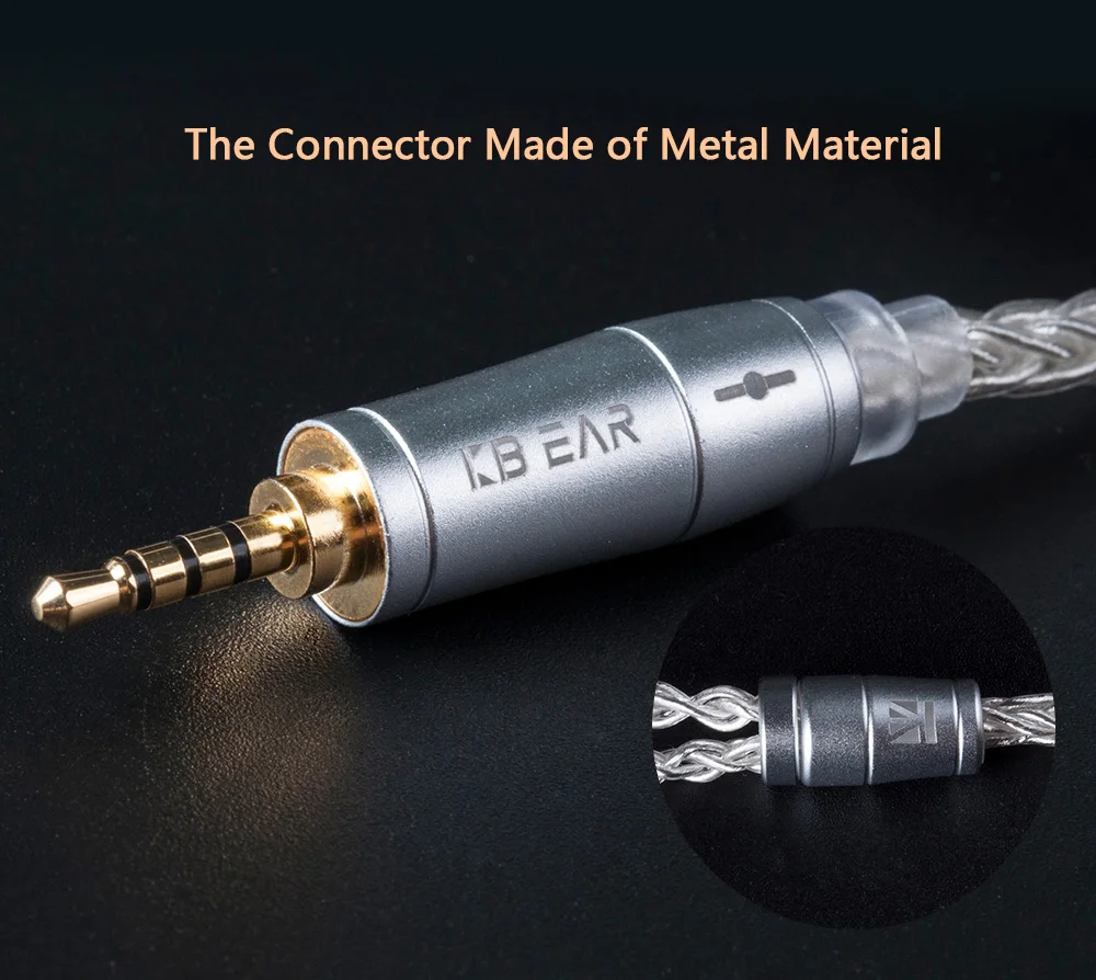 KBEAR 8 Core Upgraded Silver Plated Cable Balanced Cable