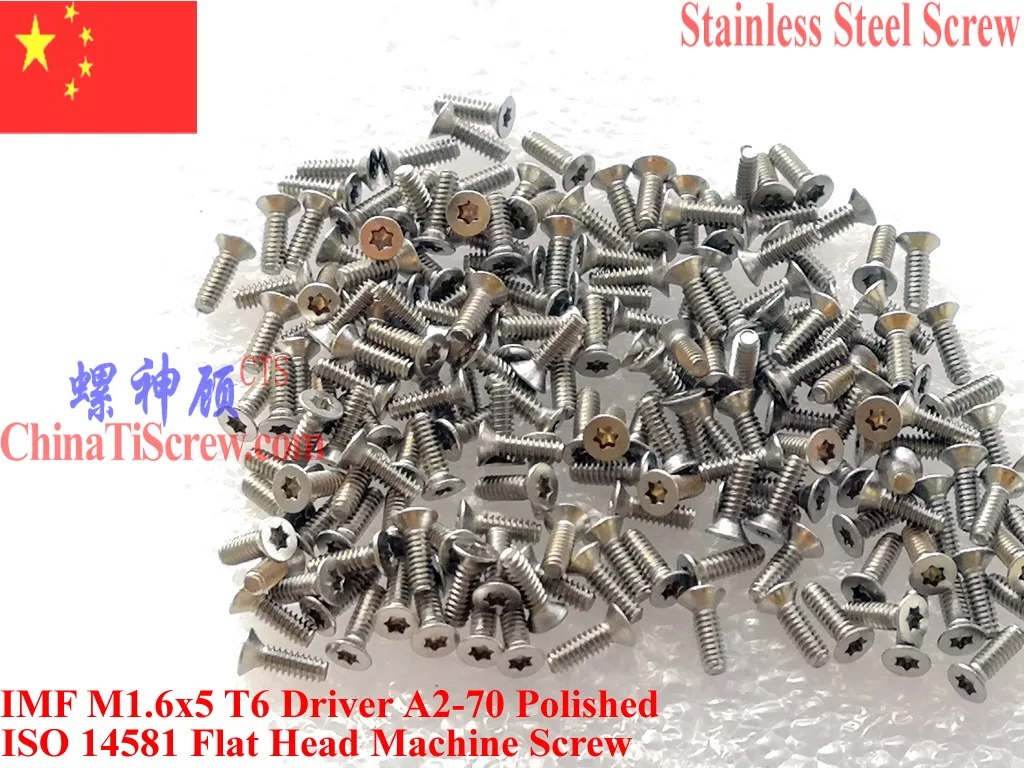 ISO 14581 stainless steel M1.6 screw M1.6x3 M1.6x4 M1.6x5 M1.6x6 Flat ...