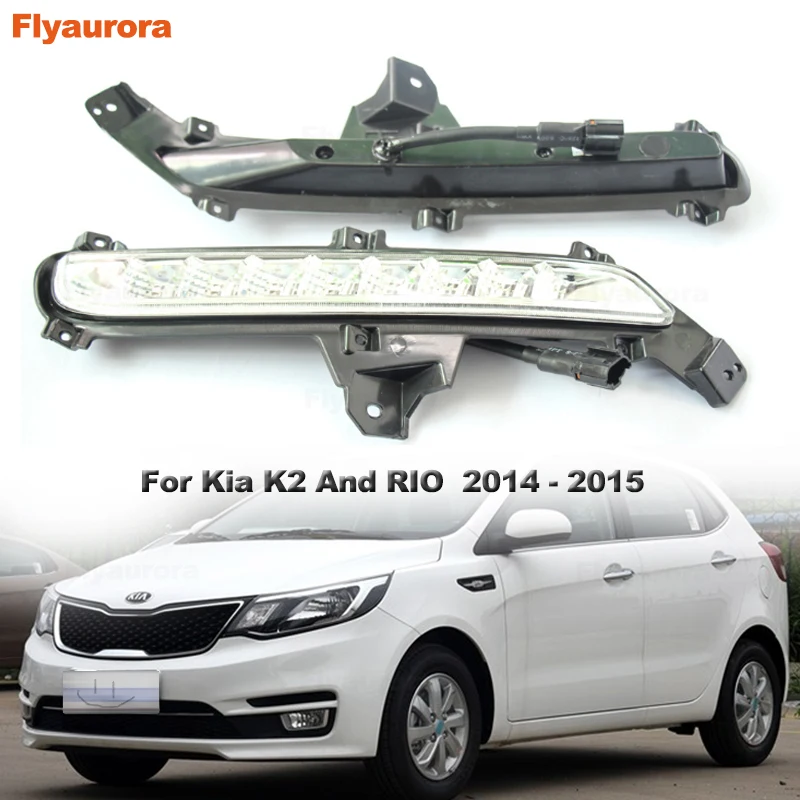 Parachoques delantero de coche LED DRL para Kia Rio 3 K2 2014 2015, luz ...