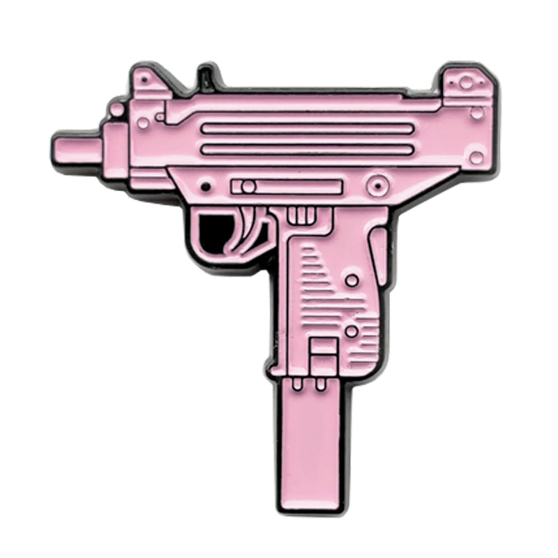 UZI-Submachine-Gun-Badge-Pink-Micro-SMG-Firearm-Pin-80s-Retro-Trendy ...