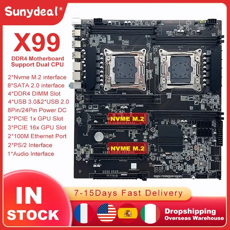 Dual CPU X99 Motherboard LGA 2011 3 Support For Intel Xeon E5 V3 V4 ...