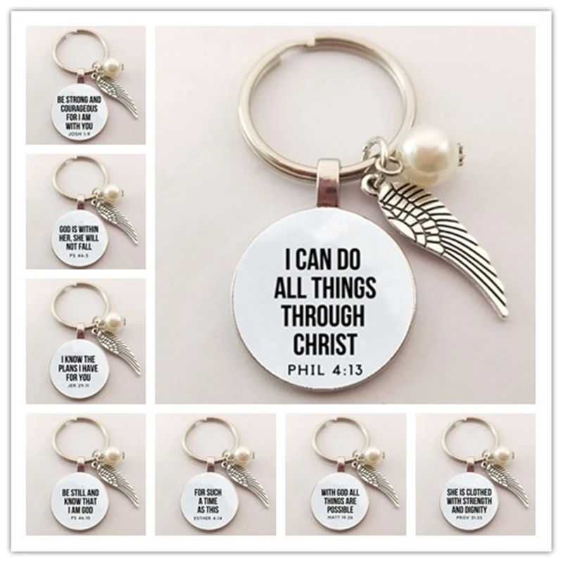 Bible Verse Key Chains Faith Keychain Scripture Quote Christian Jewelry ...