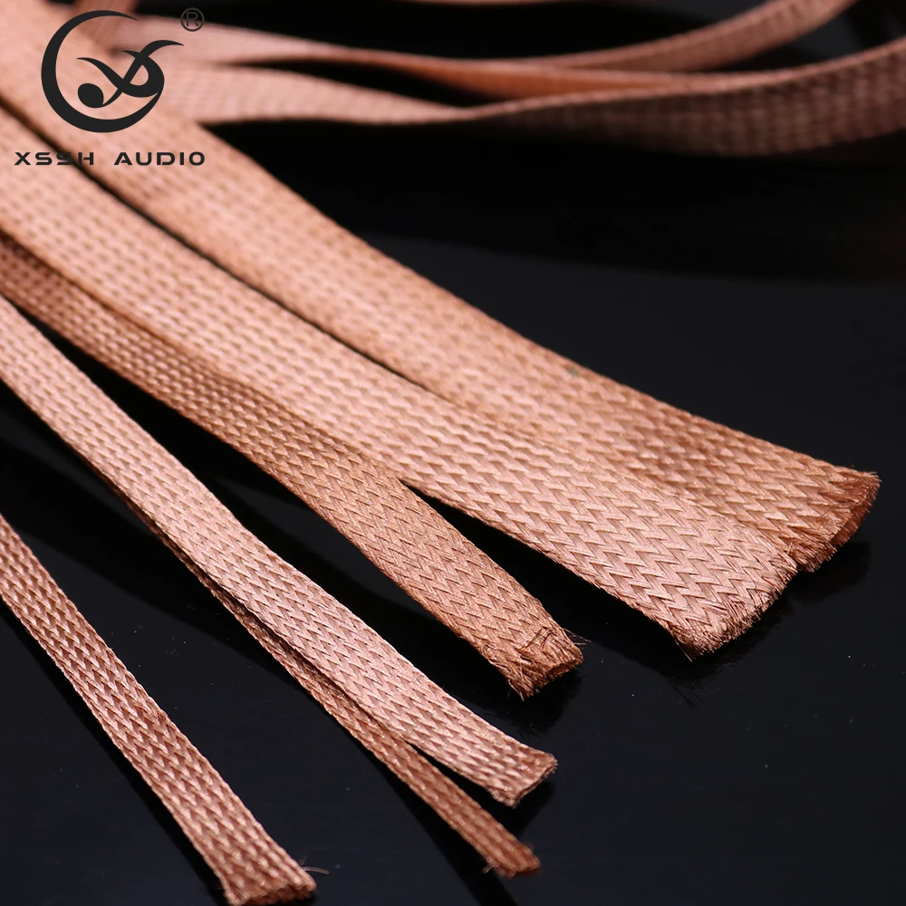 DIY-OEM-HIFI-Pure-Copper-Shielding-Sleeve-2mm-30mm-Flat-Size-Braided ...
