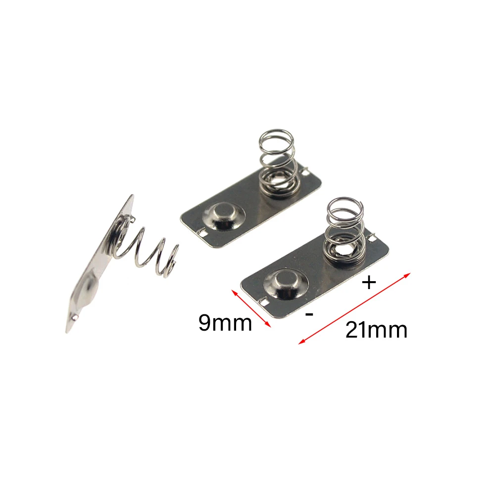10pcs/ 21x9mm - + Replacement Metal Batteries Spring Contact Plate ...