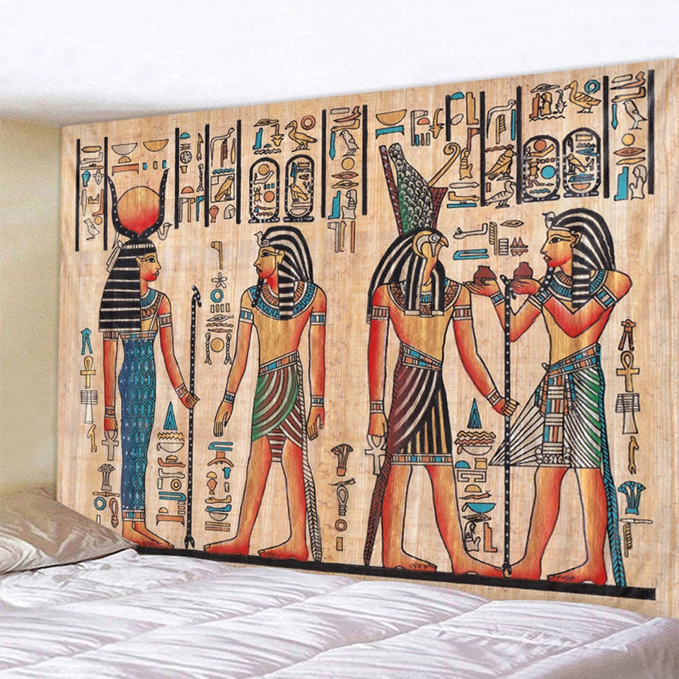 Egyptian pyramid mural home decoration tapestry psychedelic scene Bohe ...