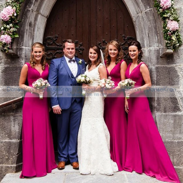 Raspberry Chiffon Bridesmaid Dresses