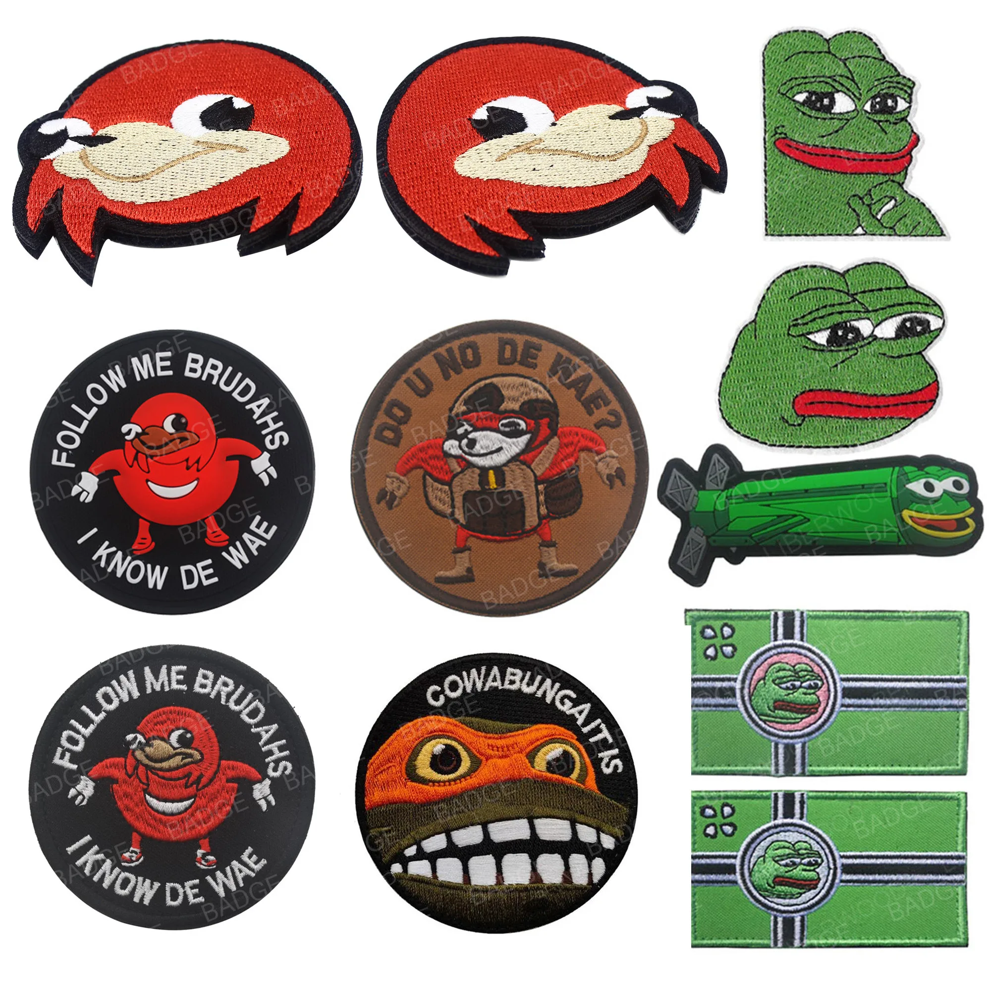 Ugandan Knuckles Patch Follow Me I Know De Wae Hook & Loop Applique ...