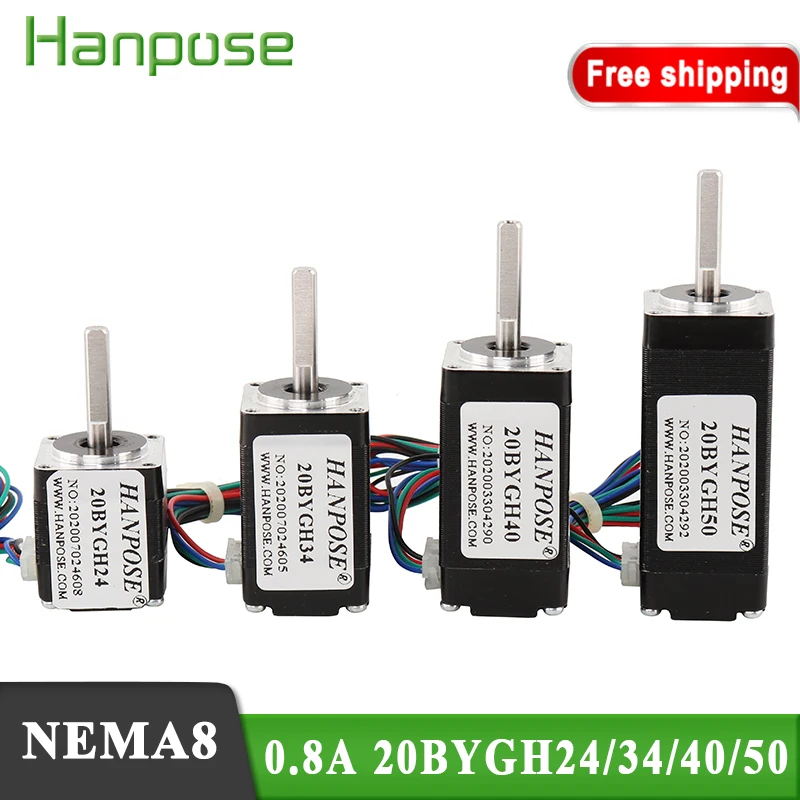 Free-shipping-Nema-8-Stepper-Motor-20BYGH24-34-40-0-8A-12mN-m-24mm-20 ...