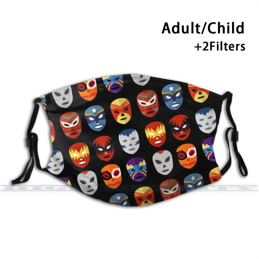 Black-Lucha-Libre-Face-Mask-Pattern-Luchador-Mask-Mexican-Wrestling ...