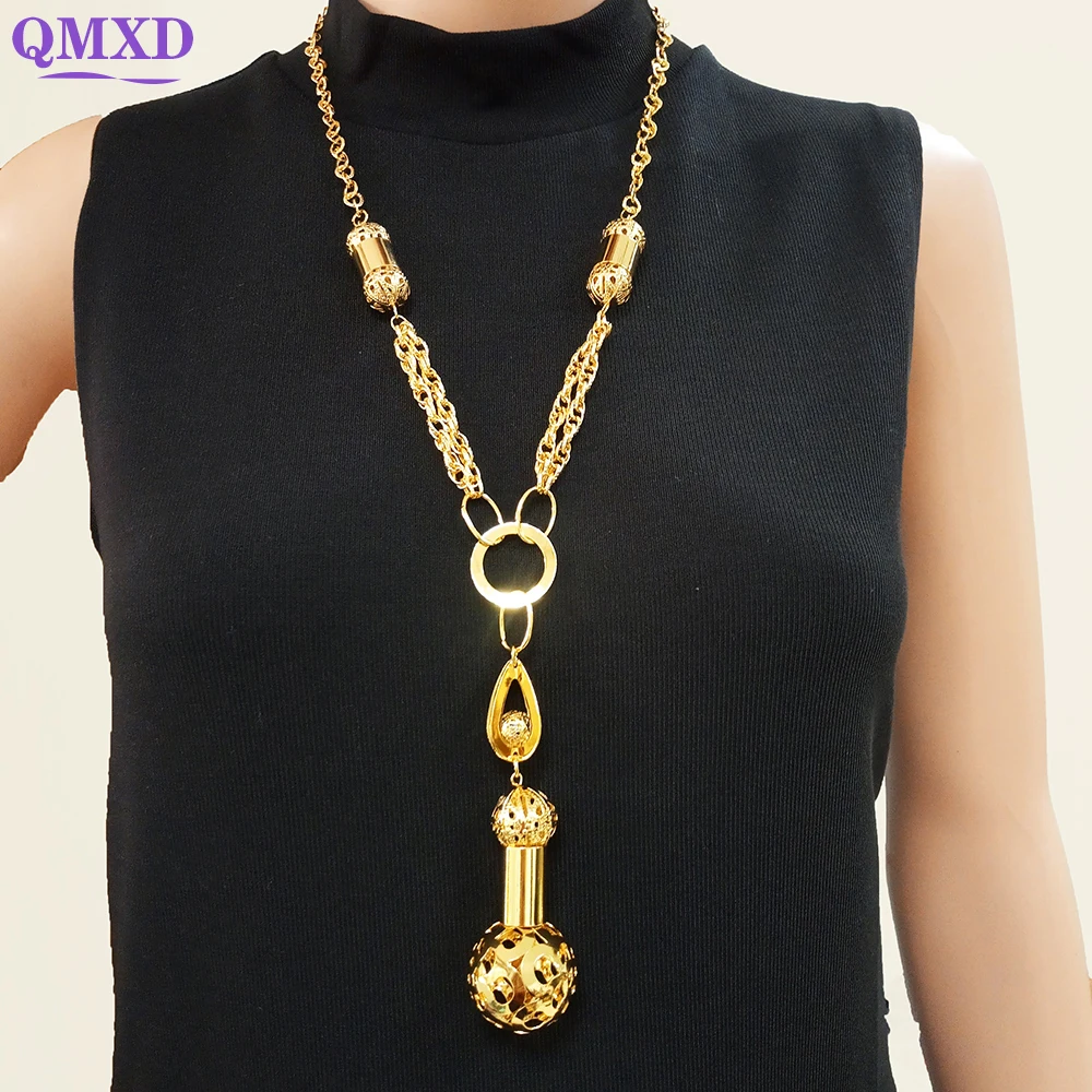 Gold Color Chain Long Necklace | African Gold Long Necklace | African ...