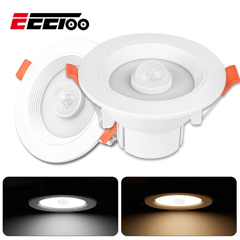Pir Sensor Motion Led Downlight Night Light Recessed Ceiling Spot Lamp ...