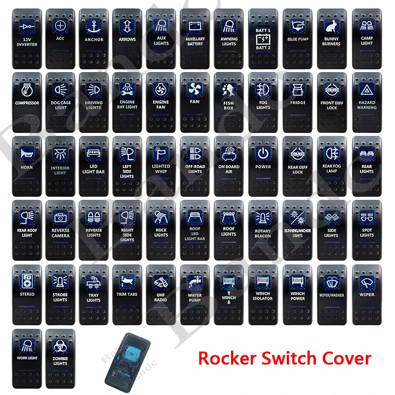 5 X Caps Only ! Printed Blue Rocker Switch Cover For The Arb Carling ...