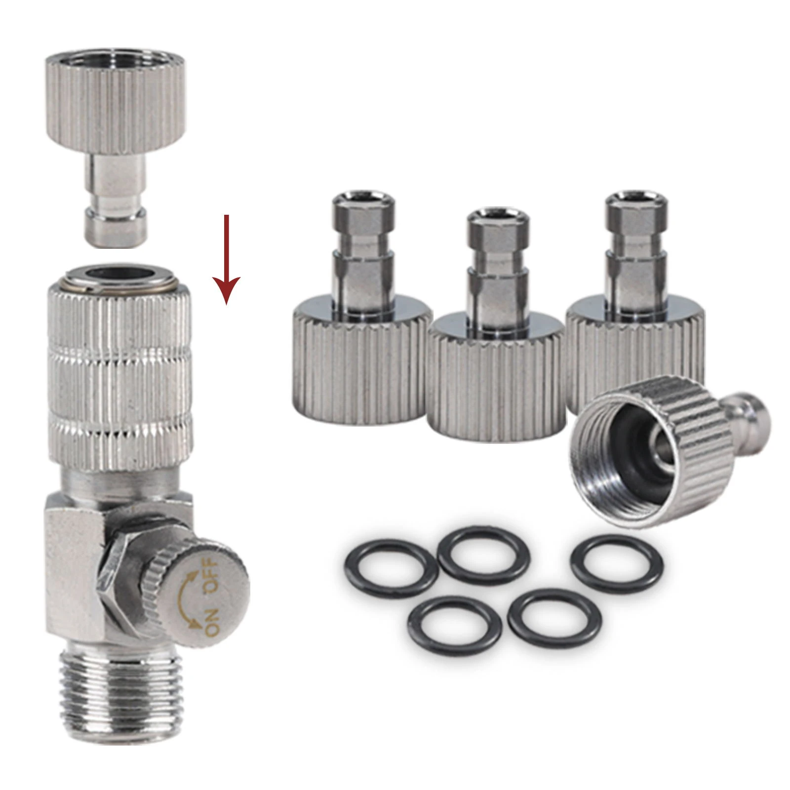 Airbrush Quick Release Coupler with Airflow Adjustment Control Valve ...