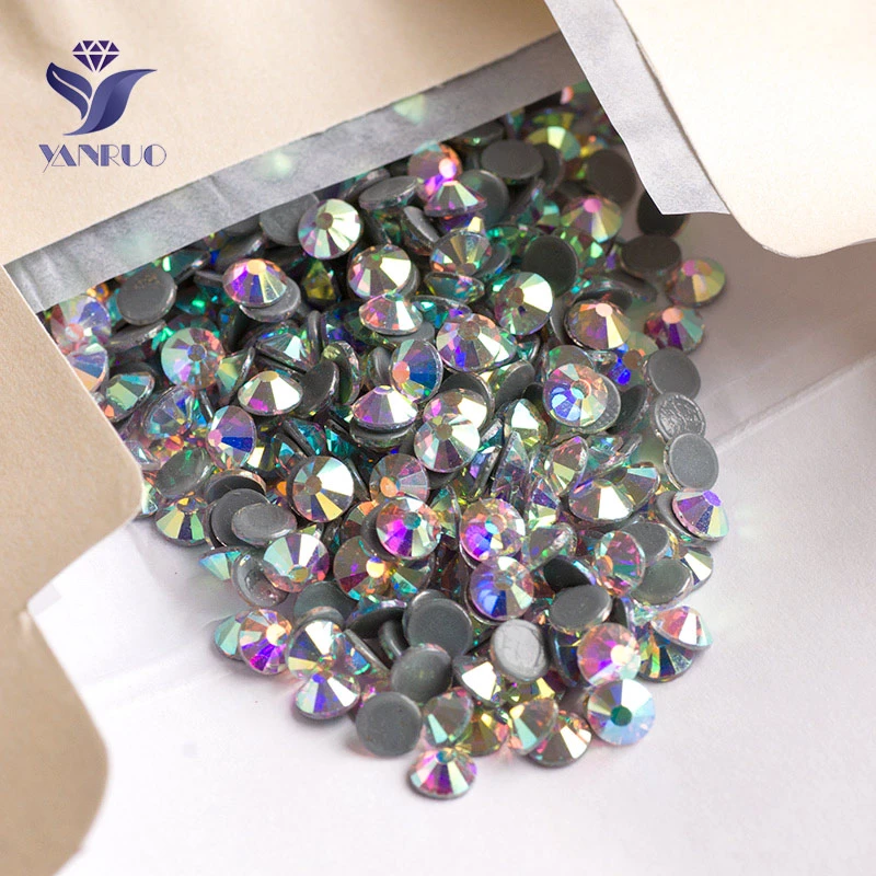 Yanruo 2058hf Ss4-ss50 Crystal Ab Hotfix Rhinestones Flatback ...