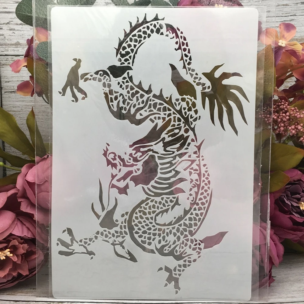 1pcs 26*18cm Eastern Dragon Diy Layering Stencils Painting Scrapbook ...