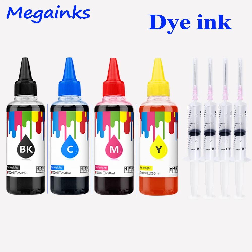 4pc X 100ml Refill Dye Ink For Hp901 902 903 904 905 903xl 902xl 901xl ...