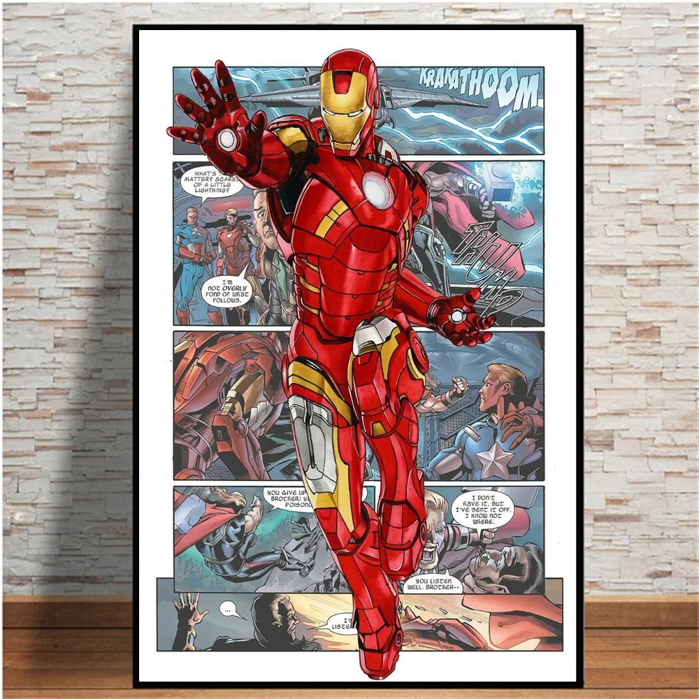 Marvels Cartoon Superhero's Posters Printed on Canvas • CanvasPaintArt