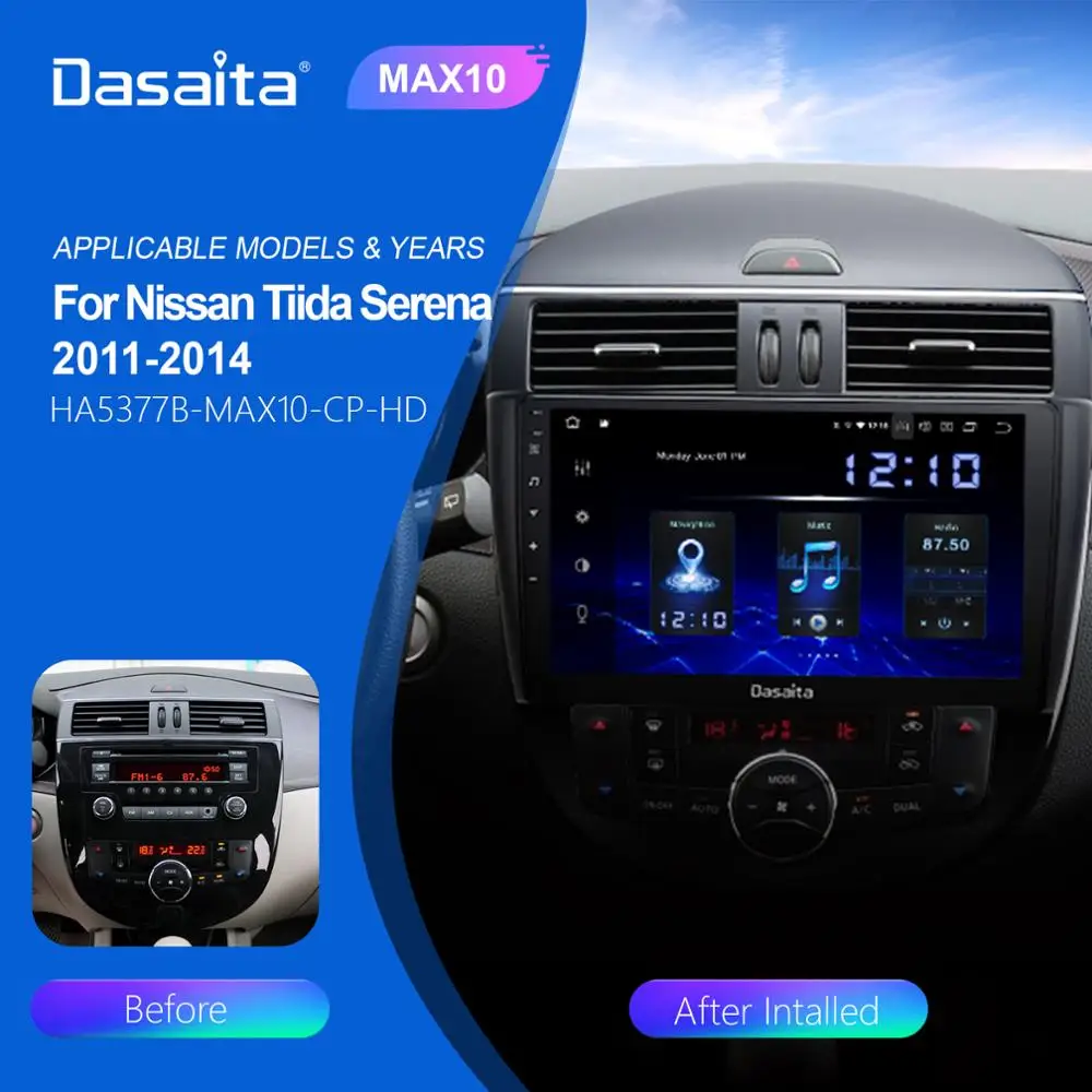Dasaita 9" HD Touch Screen Car 1 Din Radio Android 10.0 for Nissan ...