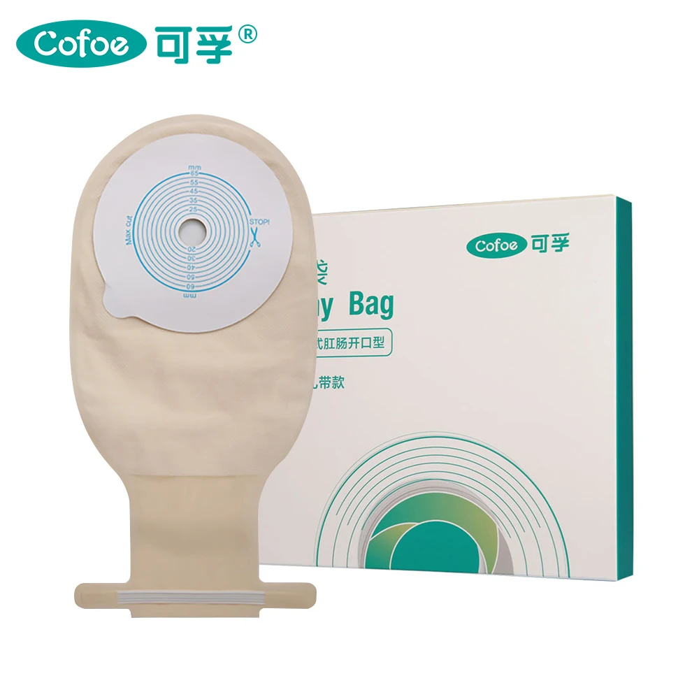 Cofoe 10pcs Skin Color Translucent Colostomy Bag 20 65mm One Piece Open ...