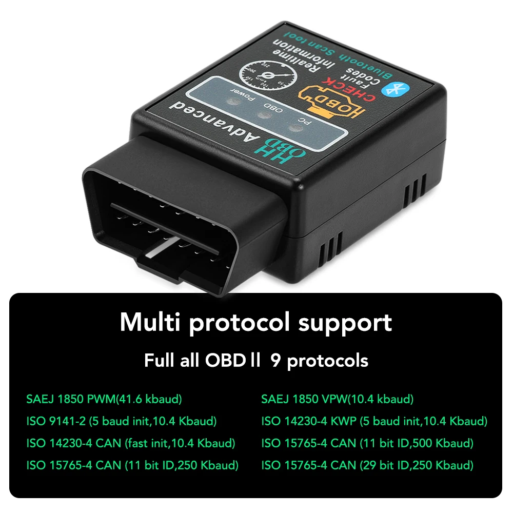 Автомобильный диагностический сканер Elm327, Elm327 obd2 мини-сканер ...