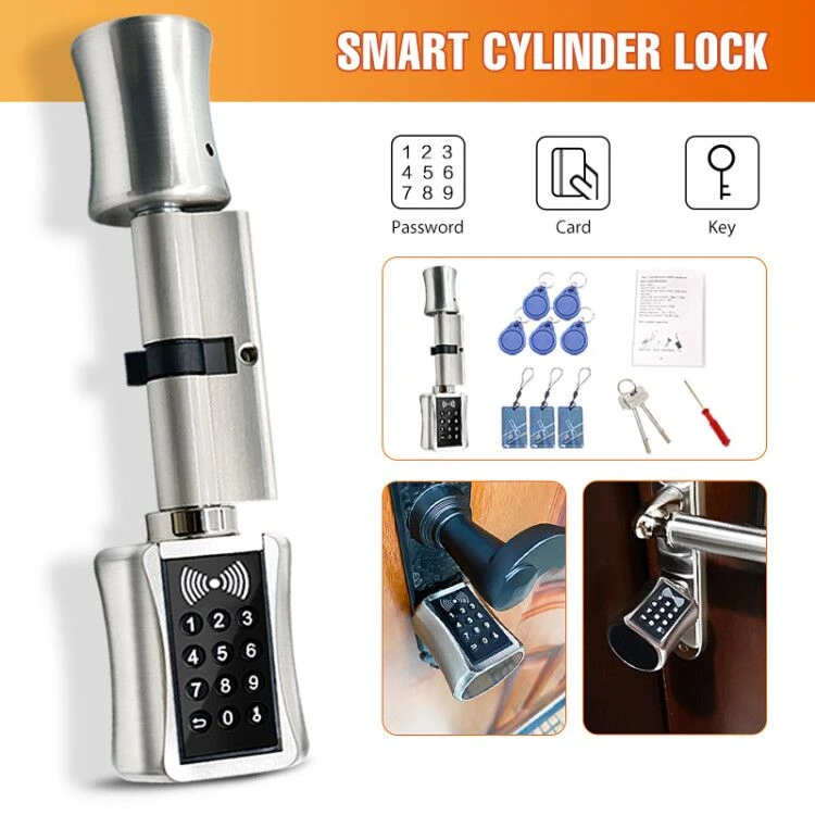 Smart Cylinder Lock European Style Electronic Door Lock Digital Keypad ...