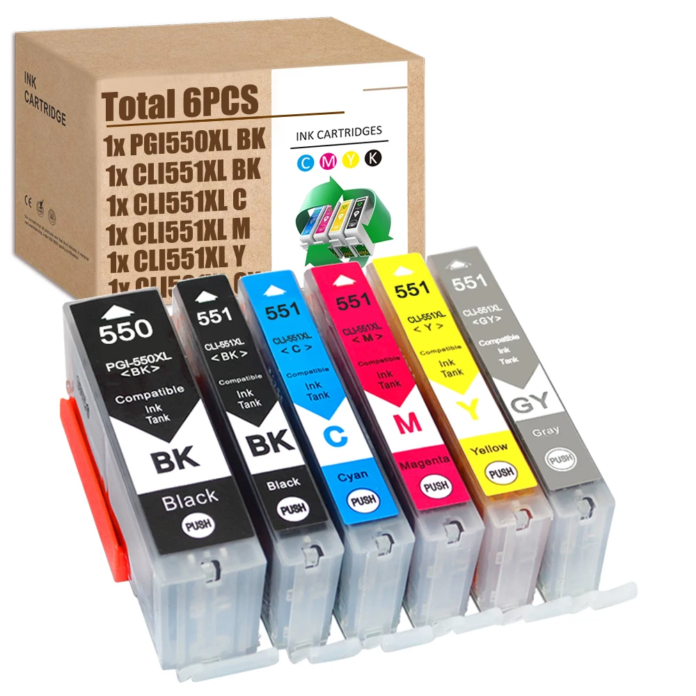 For-Canon-Ink-Cartridges-PGI-550Bk-CLI-551BK-CLI-551C-CLI-551M-CLI-551Y ...