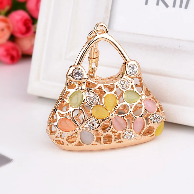 Creative Opals Handbag Design Key Chain Fashion Keychains Alloy Keyring ...