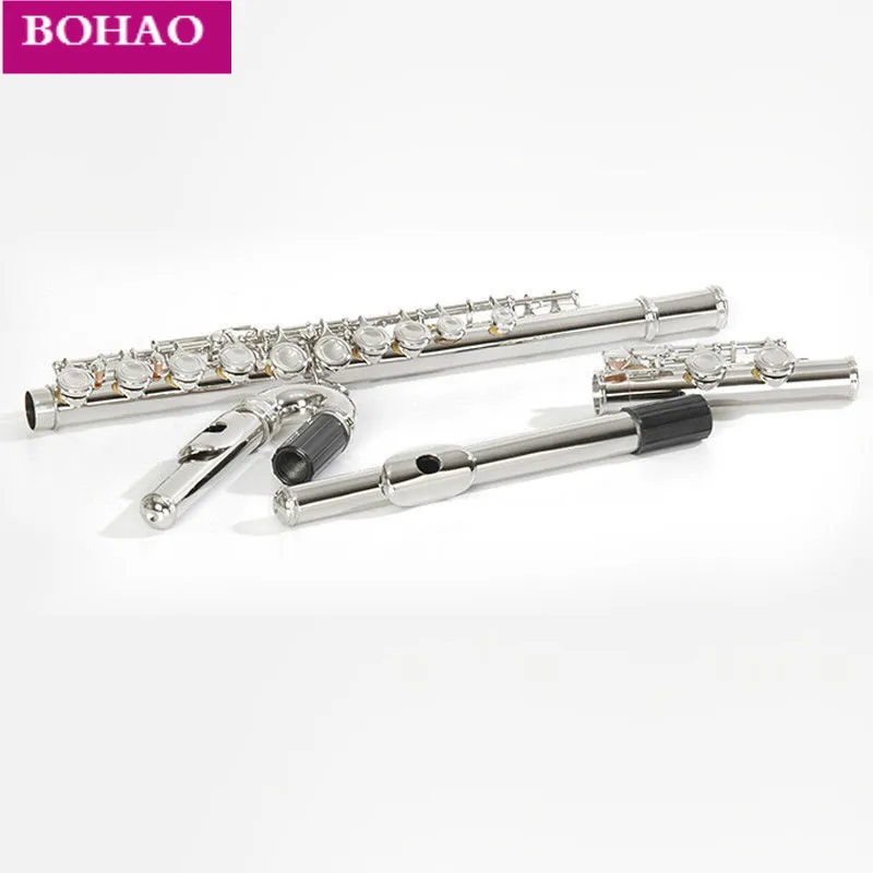 Children's flute 16 hole two flute heads children's flute silver plated ...