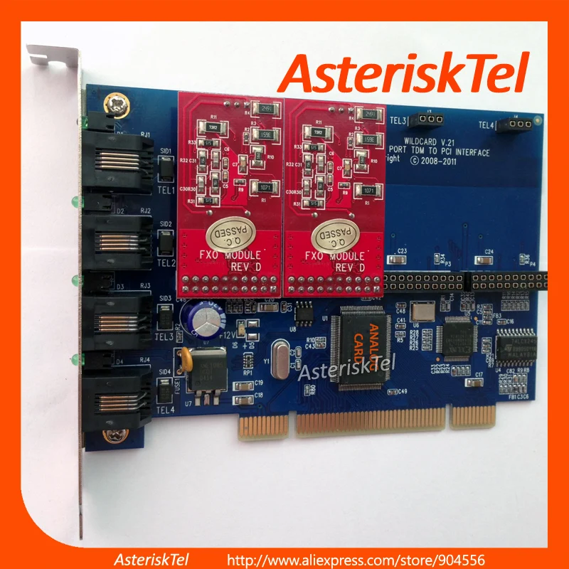 Tdm400p Asterisk Card With 2 Fxo Ports, Voip Phone Supports Digium ...