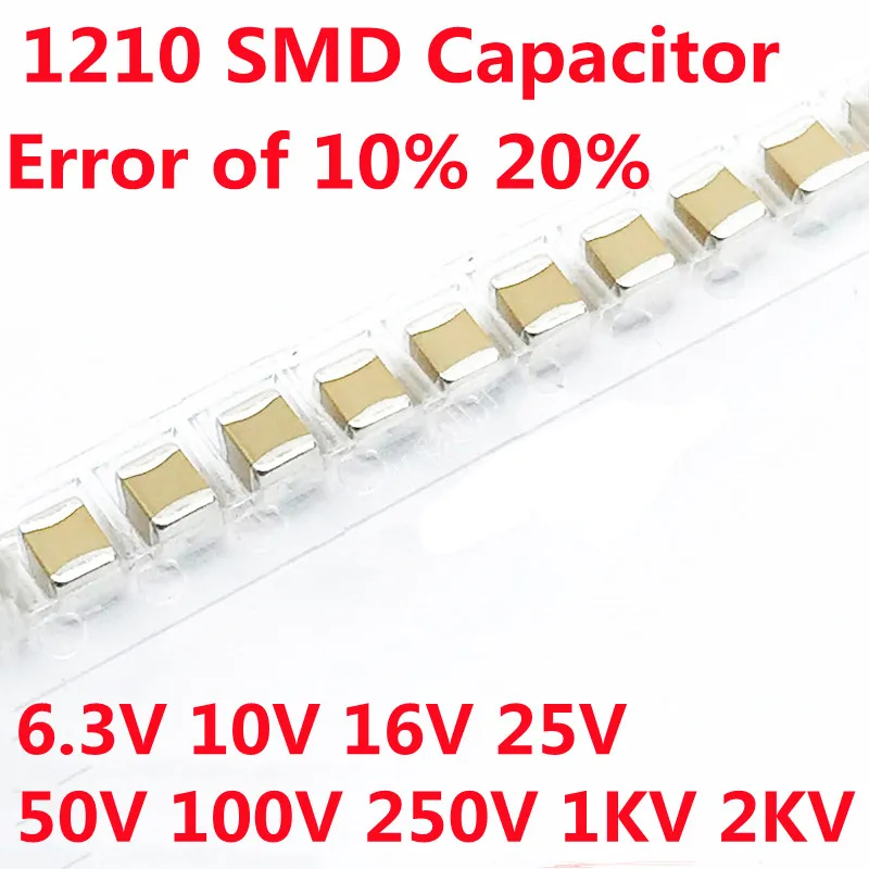 20pcs 1210 Smd Capacitor 3225 1uf 2.2uf 4.7uf 10uf 22uf 47uf 100uf ...