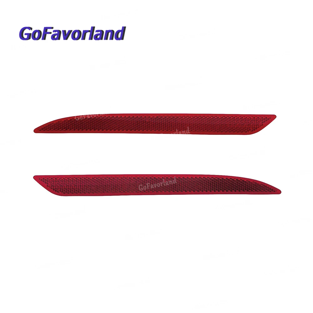 Pair Rear Left Right Side Bumper Reflector Red Light Trim Red Plastic ...