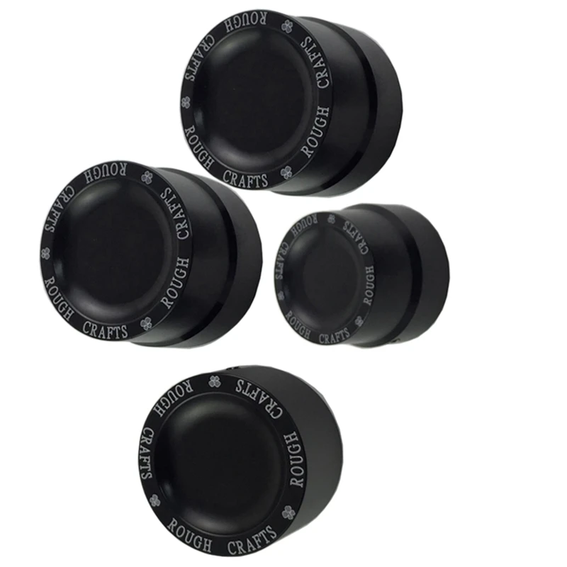 4-Pcs-Black-Aluminum-Rough-Craft-Carving-Front-Rear-Axle-Nut-Covers ...