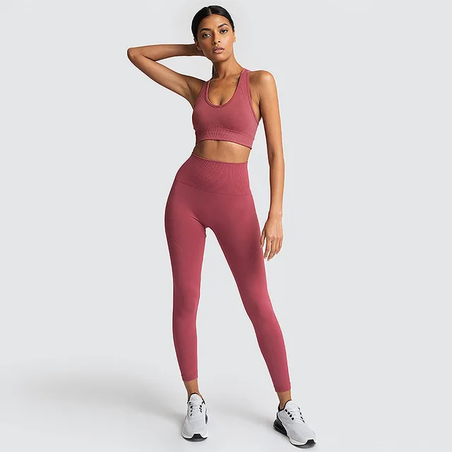 seamless hyperflex workout set sport leggings and top set yoga outfits ...