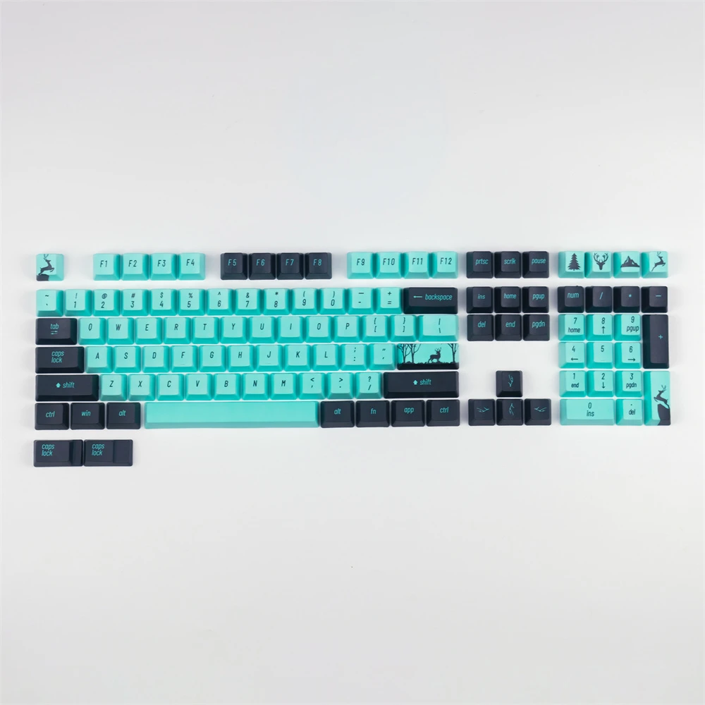 Tropical Rainforest Deer Theme Keycaps Set Pbt 5ide Dye Sublimation Key ...