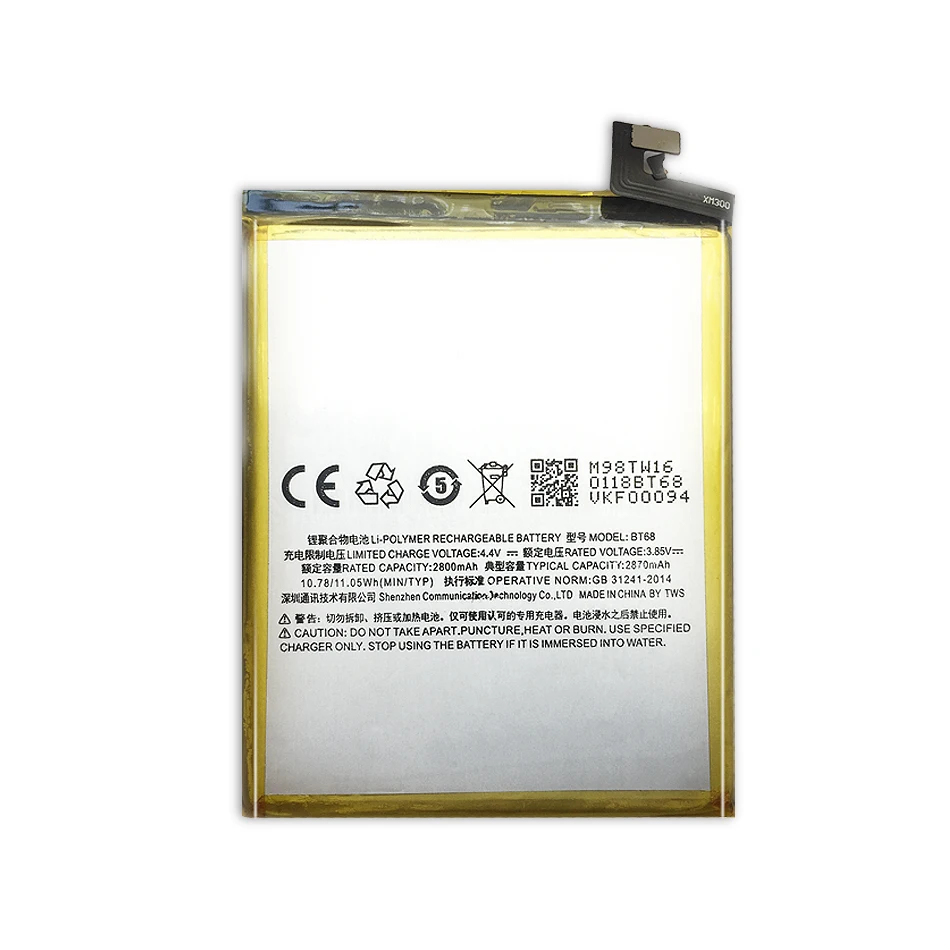 Bateria bt68 2800 mah do polímero do li íon para meizu m3s mini ...