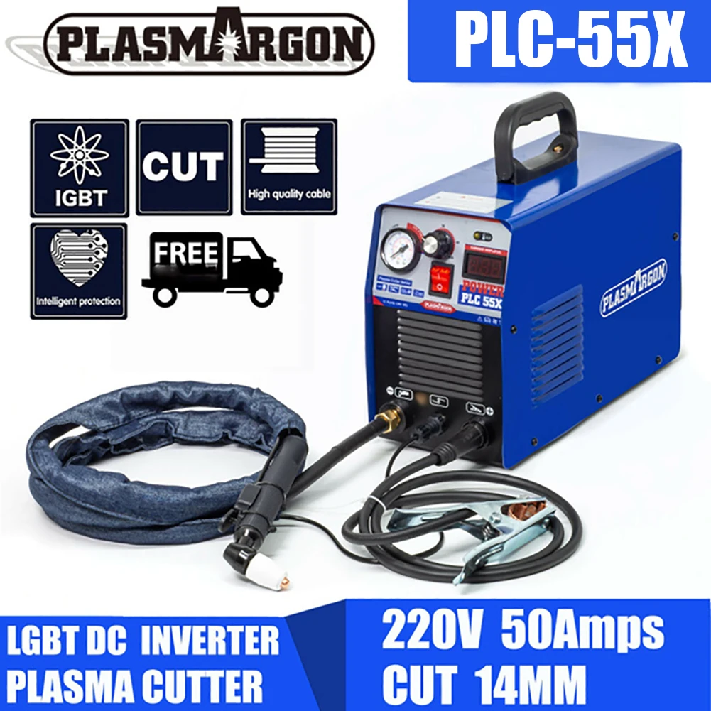 PLC-55X Plasma Cutter IGBT Air Plasma cutter 220V 12mm Clean 50Amps Cut ...