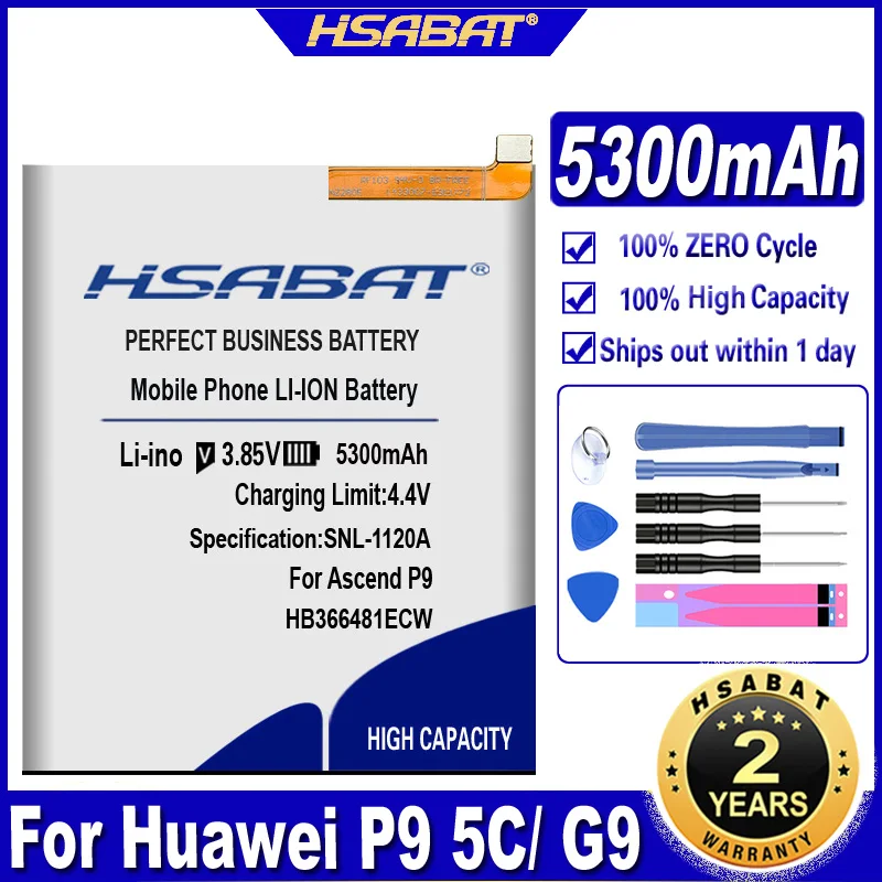 5300mah Hb366481ecw Battery For Huawei P9 5c/p9 G9 Lite/p10 Lite/p20 ...